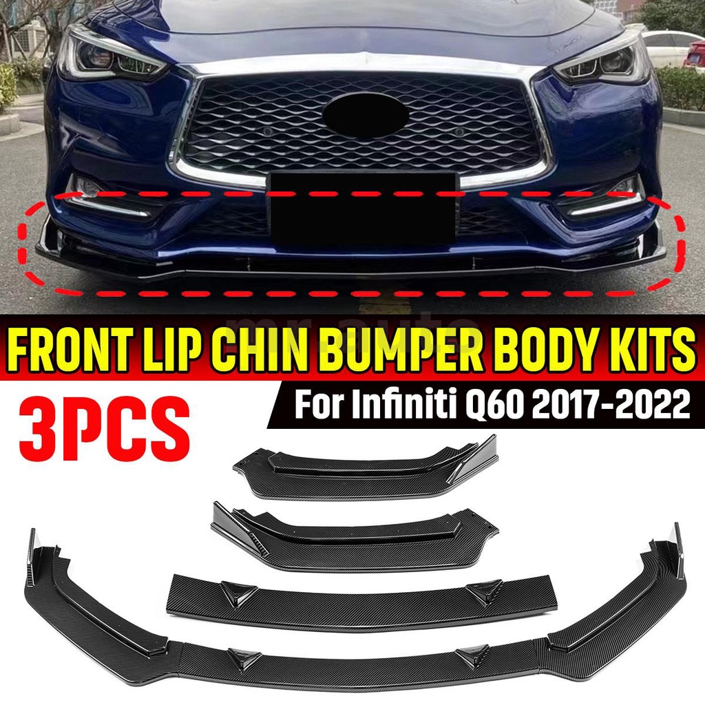 FIT 2017-2020 INFINITI Q60 2DR V-STYLE CARBON STYLE FRONT BUMPER ...