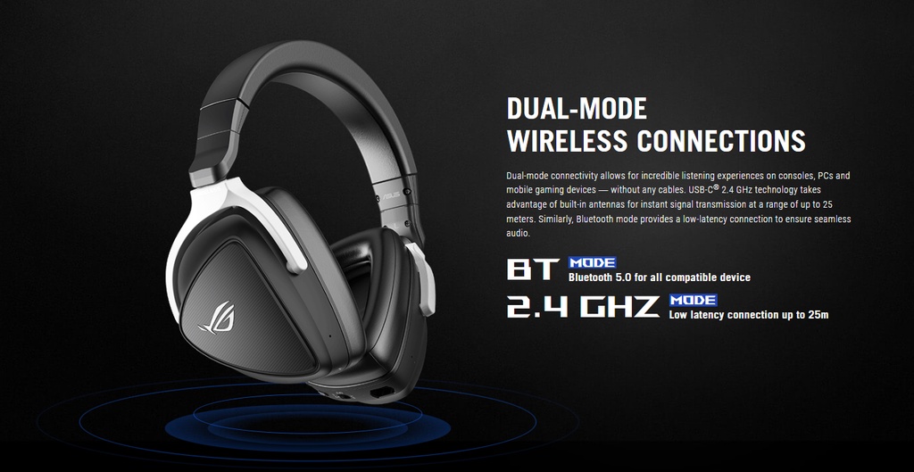 Asus ROG Delta S Wireless Gaming Headset | 2.4 GHz and Bluetooth ...