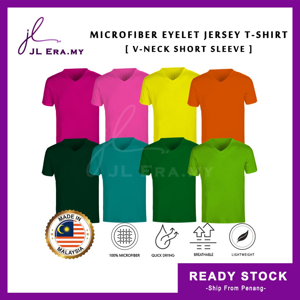 V-Neck Microfiber Eyelet Jersey T-shirt | V-Neck | Short Sleeve | SS ...