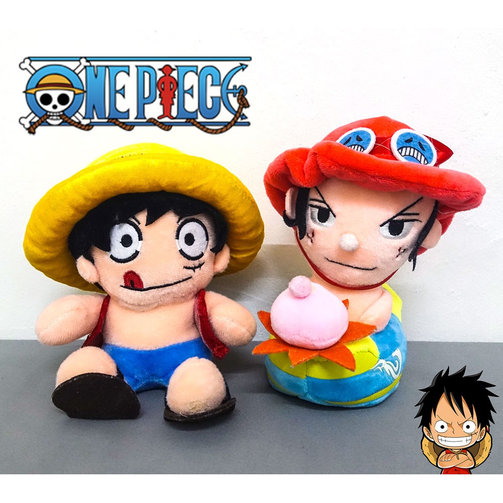One Piece Luffi And Ace Stuffed Plush Toys 20 23cm Shopee Malaysia