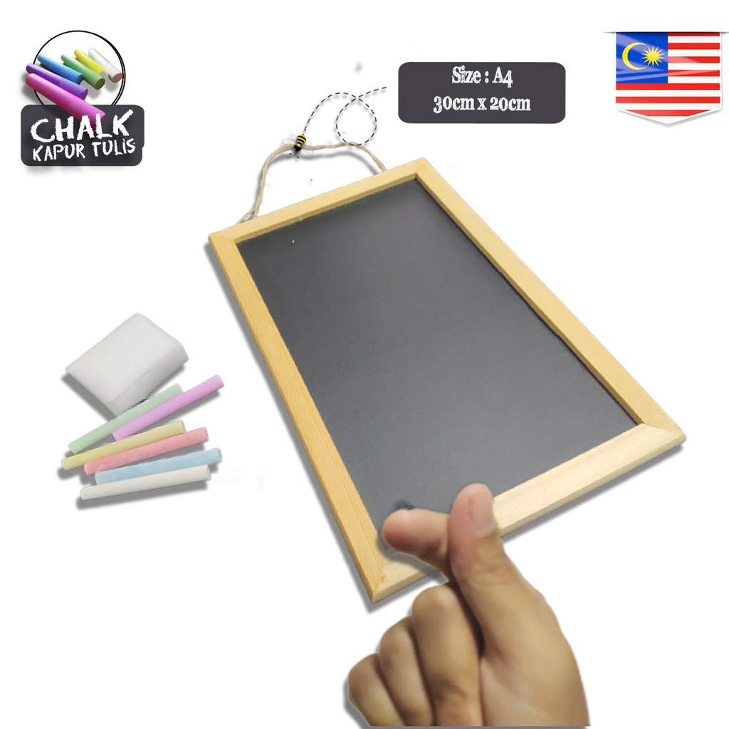 A4 (30cm*20cm) Old Style Hanging CHALKBOARD Blackboard Papan Hitam ...