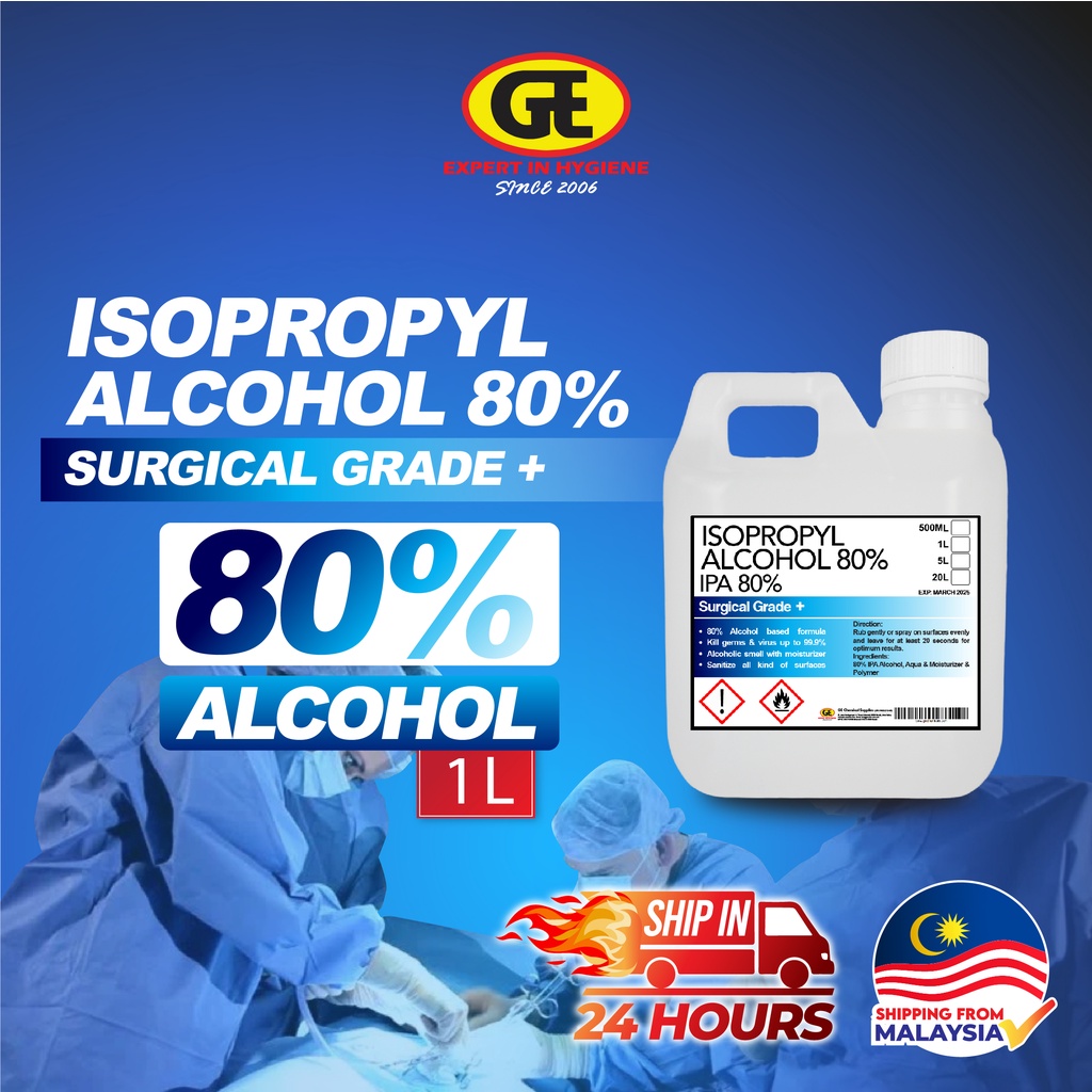 Alcohol Sanitizer Isopropyl Alchohol IPA 75% 80% 5L Rubbing Alcohol ...
