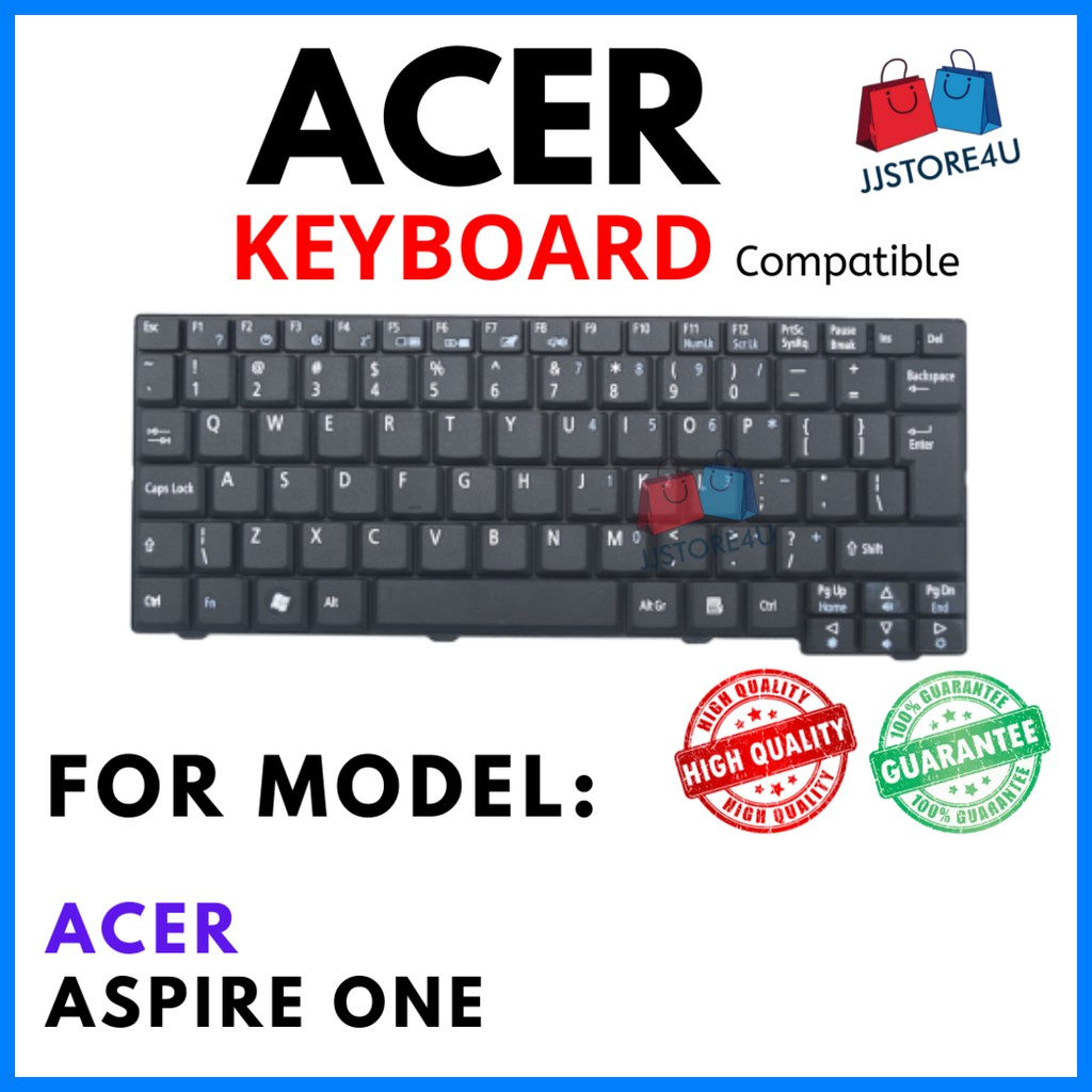 Acer Aspire One Laptop Keyboard (BLACK) (ACER6B) | Shopee Malaysia