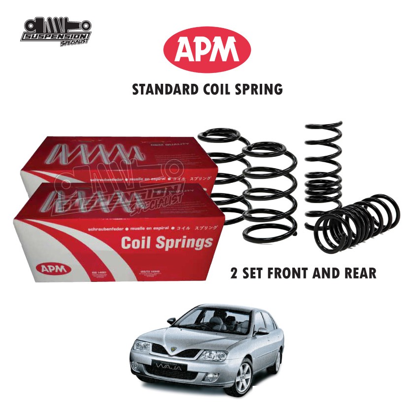 PROTON WAJA APM STANDARD COIL SPRING 1 SET 4 PCS FRONT / REAR | Shopee ...