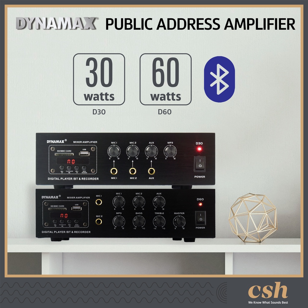 DYNAMAX D30/D60 PA Amplifier, Public Address Amplifier, PA System ...
