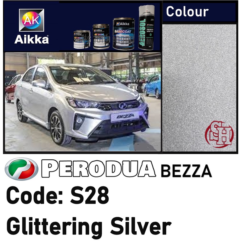 PERODUA Bezza Glittering Silver S28 /Aikka Oem Factory Colour | Shopee ...