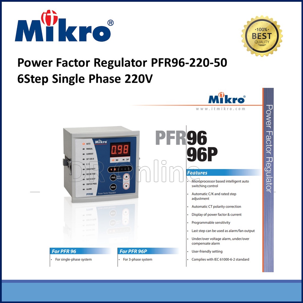 MIKRO 6-STEP PFR96 POWER FACTOR REGULATOR PFR-96-220 | Shopee Malaysia
