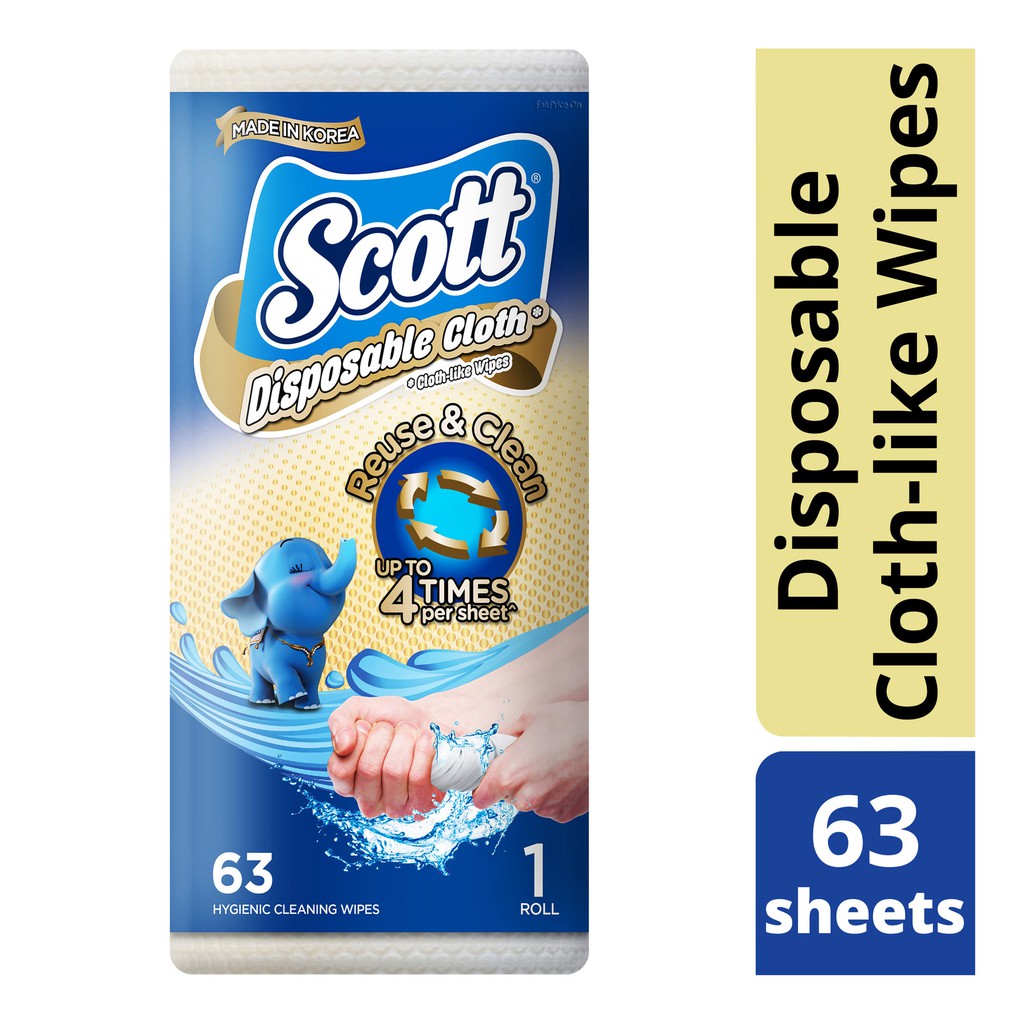 Scott Disposable Cloth Like Wipes (63 sheets) - Tisu Dapur Macam Kain ...