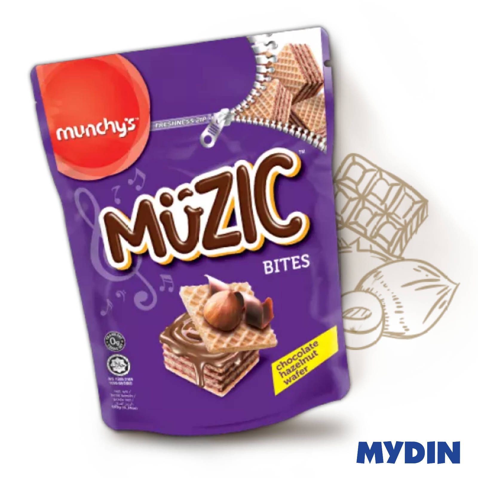 Munchy's Muzic Bites Chocolate Hazelnut Wafer Cubes 180g | Shopee Malaysia