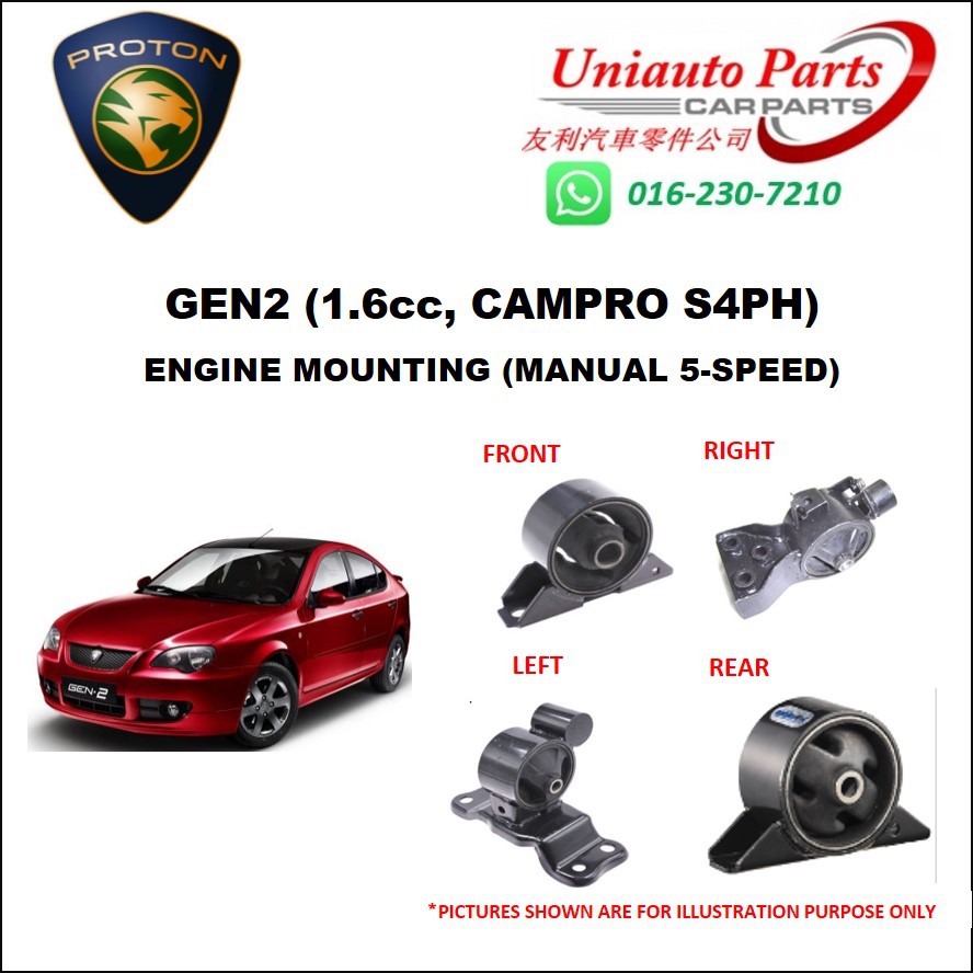 PROTON GEN2 (1.6cc, CAMPRO S4PH) 5-SPEED MANUAL TRANSMISSION ENGINE ...