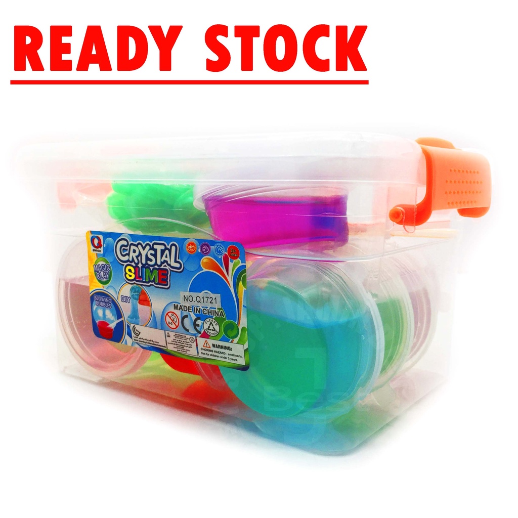 Toys Crystal Slime Set of 12 pcs DIY Slime Squishy Kit Hadiah Present ...
