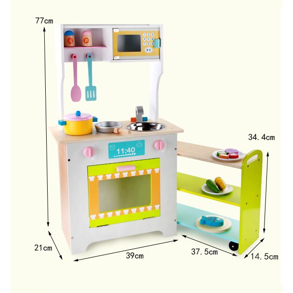 Clearance Sales! Wooden Kitchen Playset with full set utensils / Mainan ...