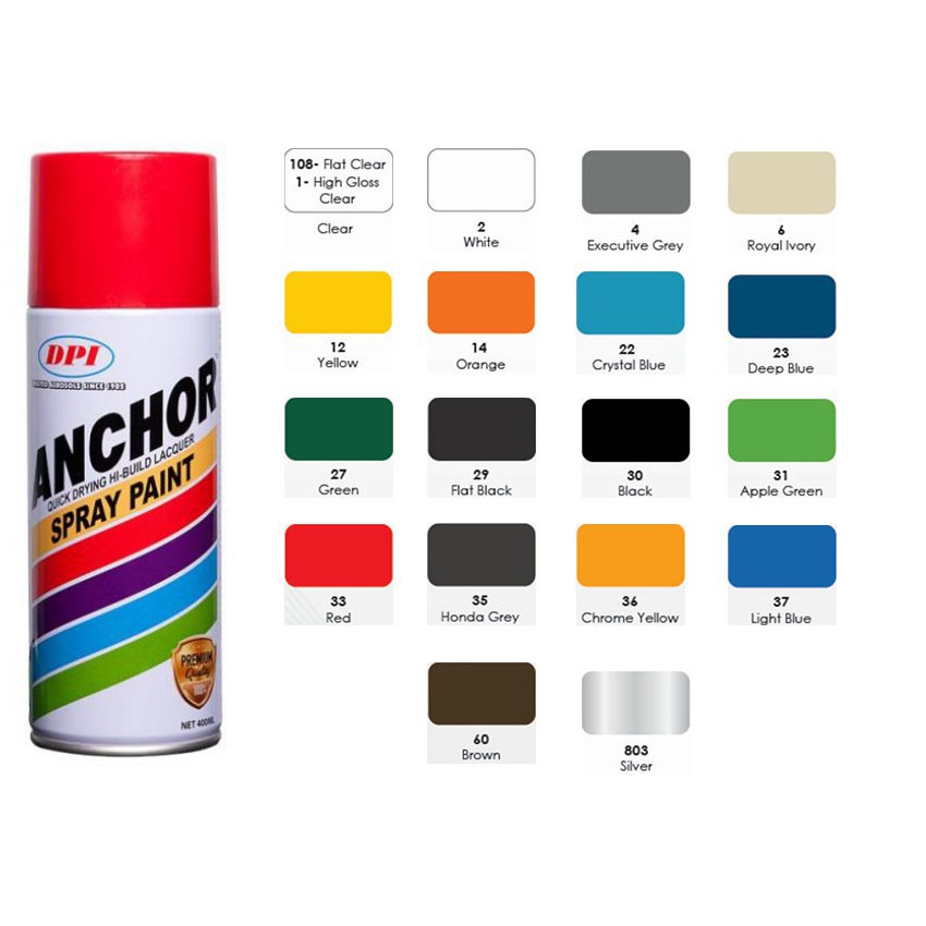ANCHOR SPRAY PAINT 400ML - STANDARD COLOR CODE#B | Shopee Malaysia