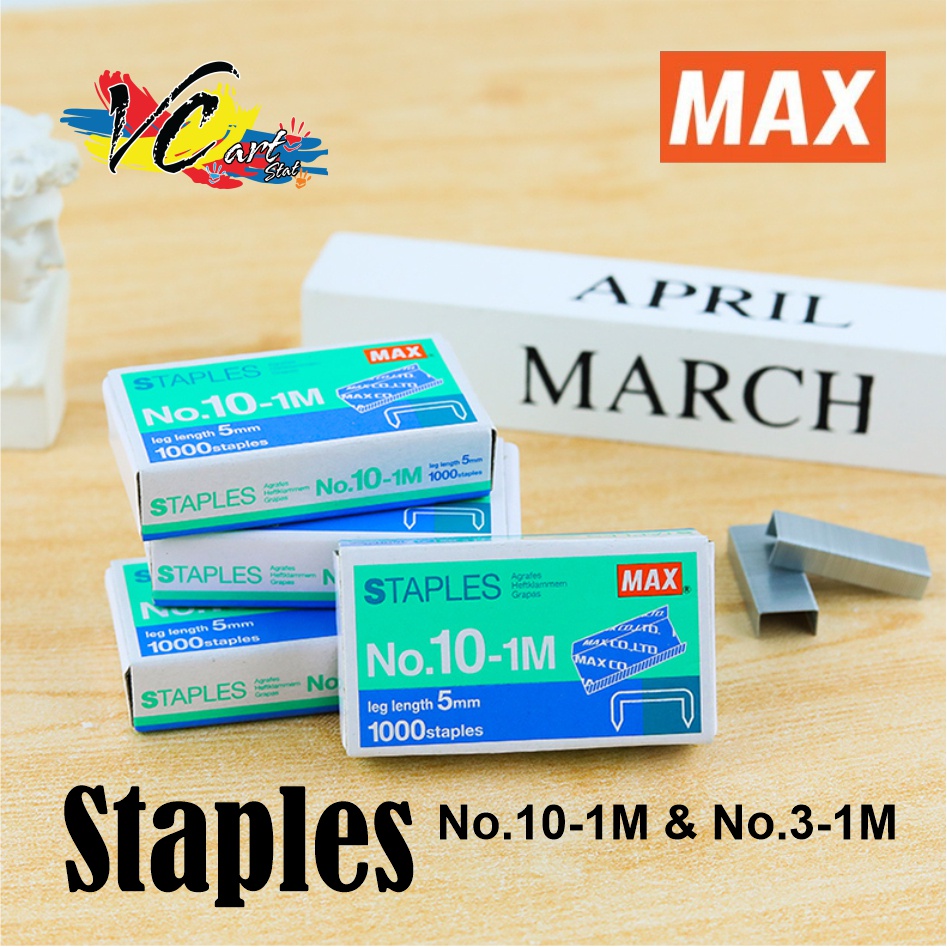MAX Staples No.10-1M No.3-1M Ubat Stapler Dawai Kokot Stapler Bullet ...