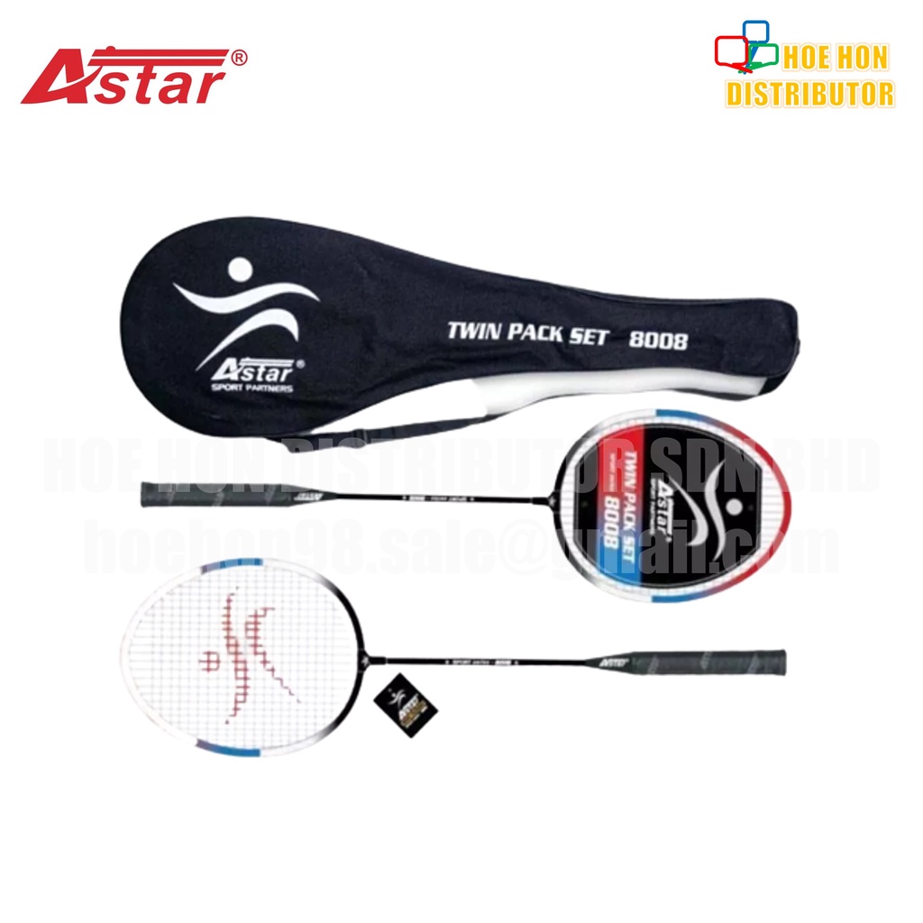 Astar Sport Badminton Racket Twin Pack Raket 8008 2pcs / Set (With ...