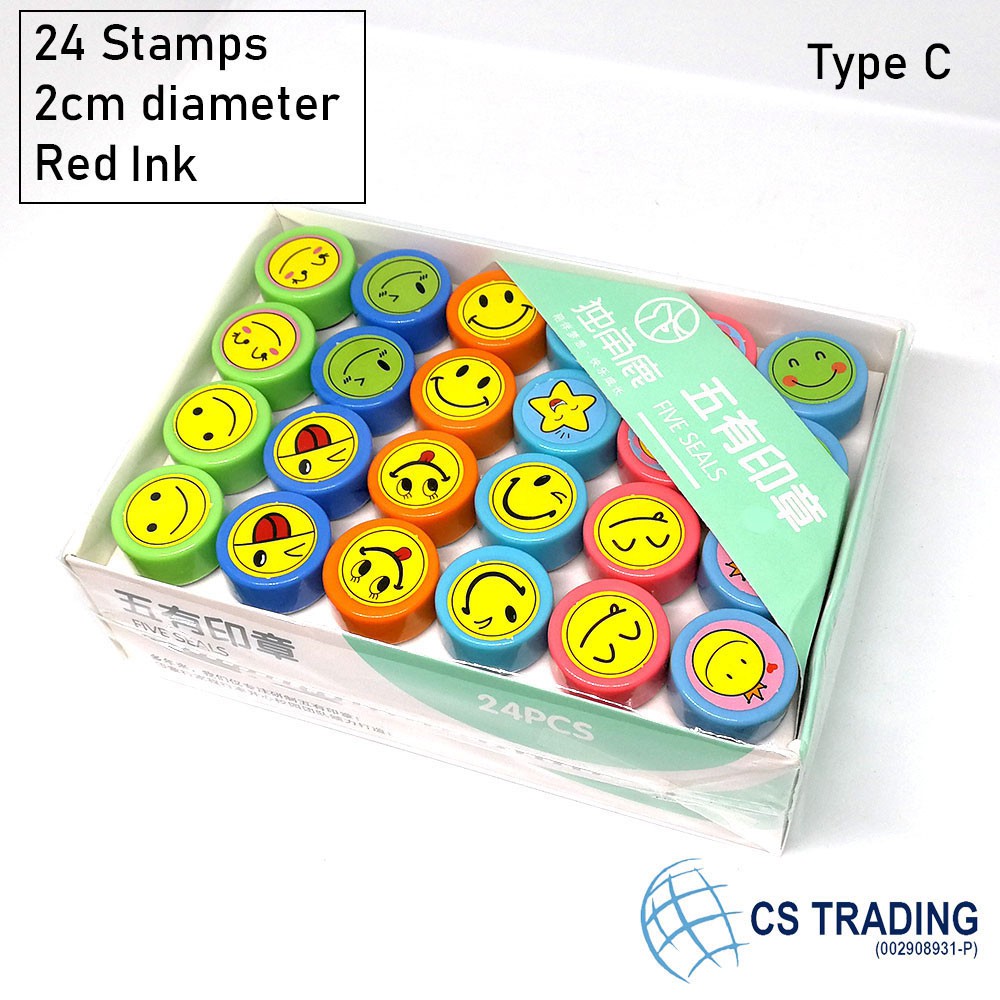10-24 pcs x Kids Cute Cartoon / Self-inking Reward Stamp Set / Reviews ...