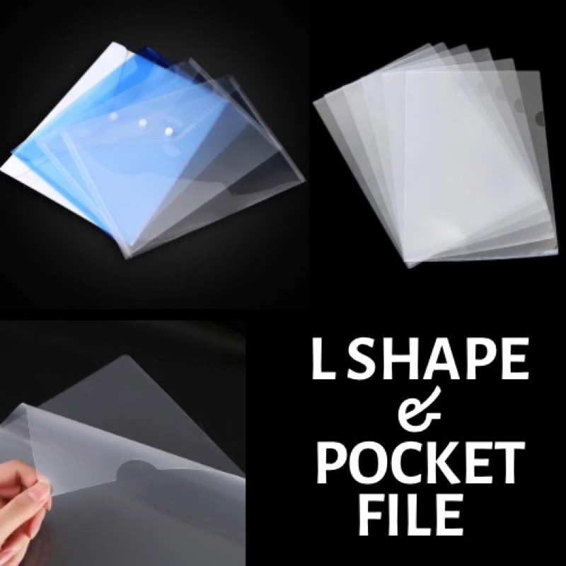 A4 Clear Transparent Folder File L Shape Button Folder Document Folder Storage File | Shopee ...