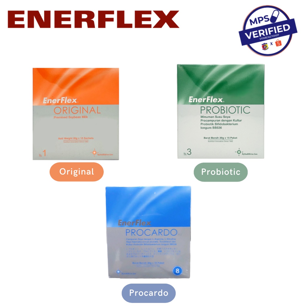 EnerFlex Premixed Soybean Milk 20g x 15 sachets [Original / Probiotic ...