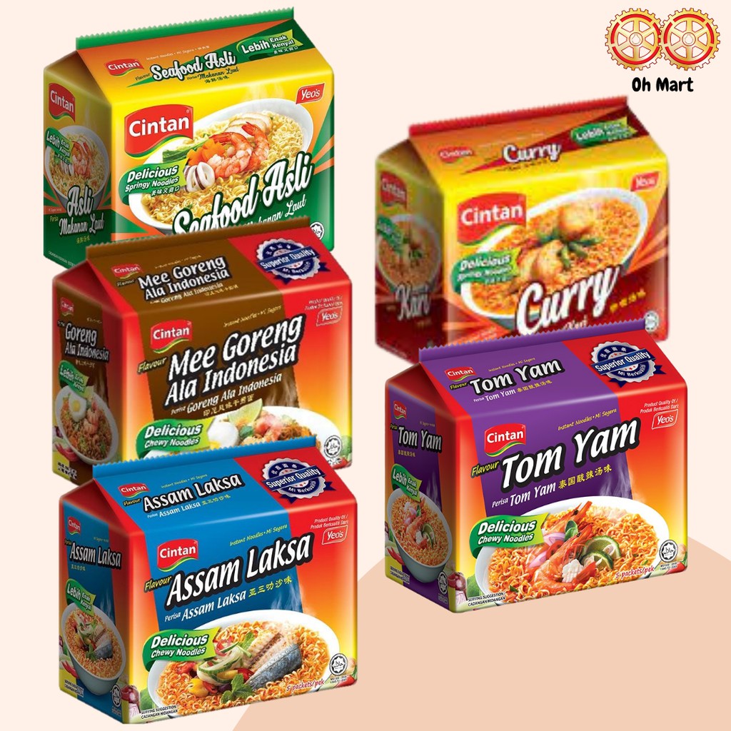 Cintan Instant Noodles Seafood Asli/Asam Laksa/ Mee Goreng/Mee Curry ...