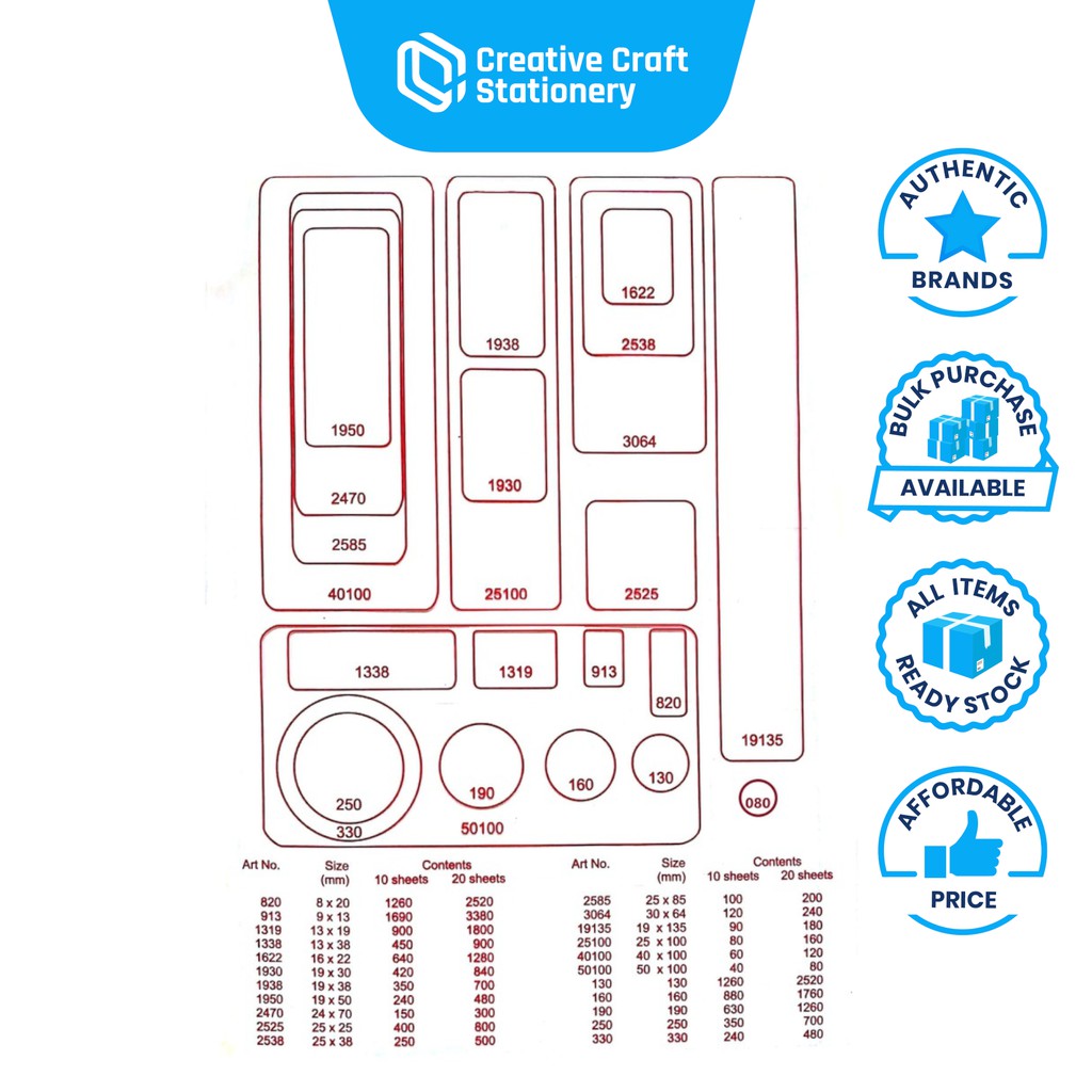 10's Self Adhesive white label sticker / Round dot sticker Pelekat ...