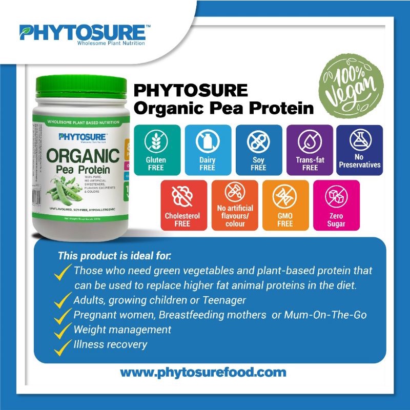 Phytosure Organic Pea Protein 500g (Plant Based) | Shopee Malaysia