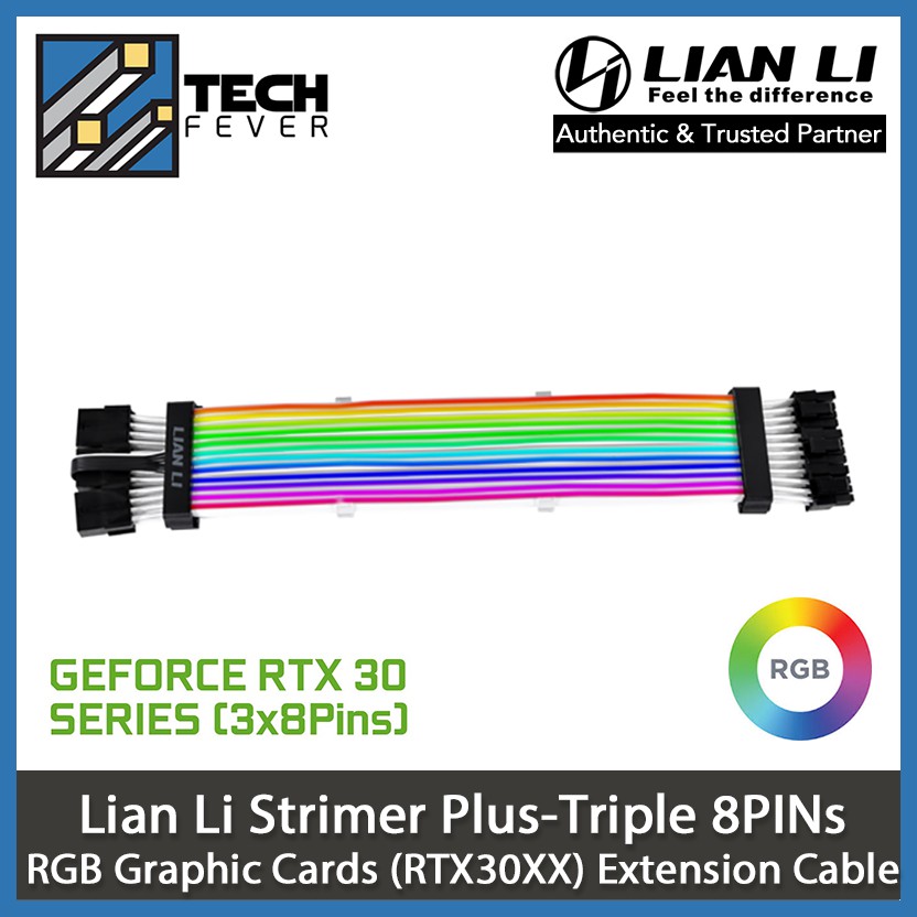🔥new🔥lian li strimer plus triple 8 pin -- addressable rgb vga power ...