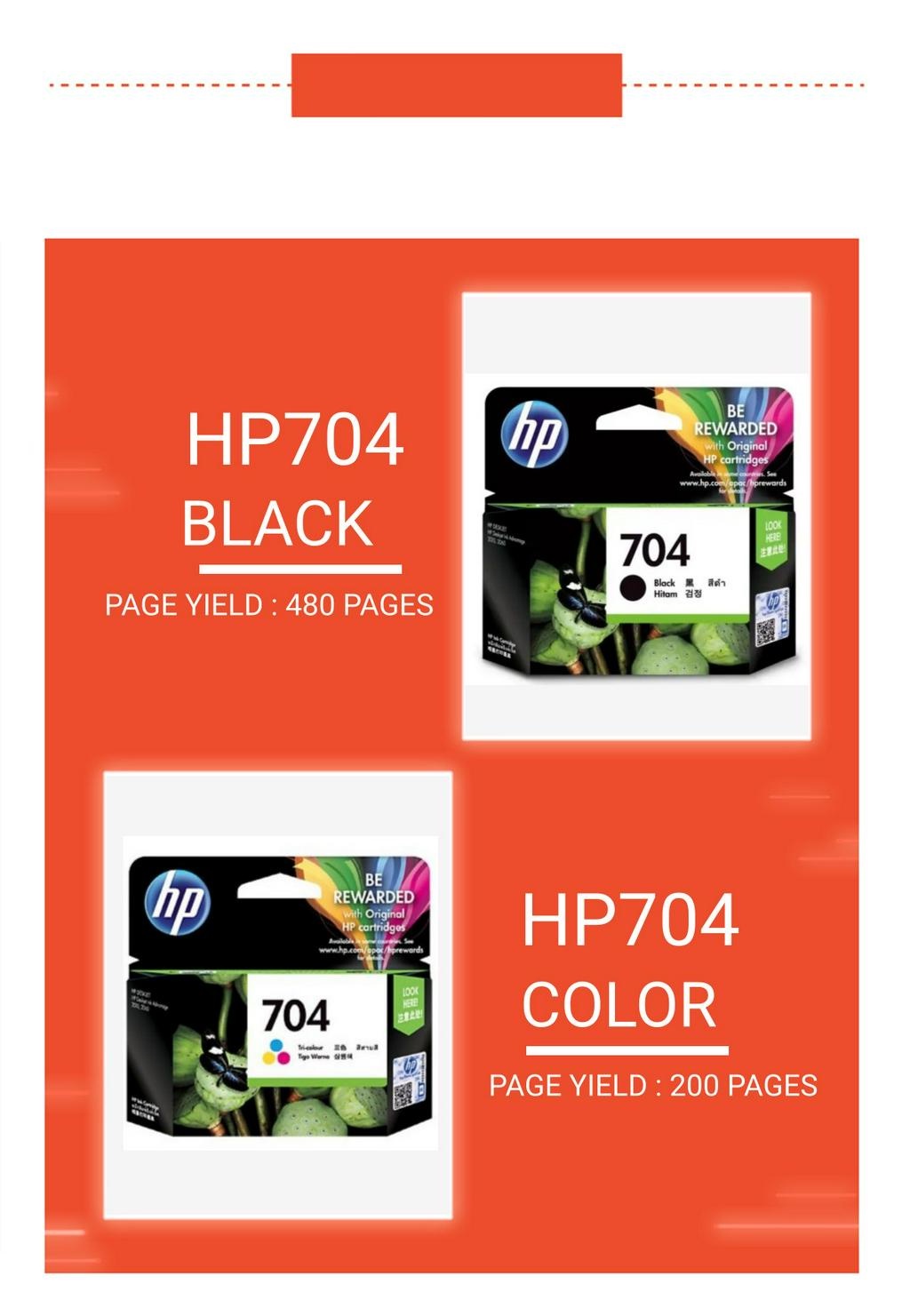 HP704 HP 704 Black / Color Original Ink for HP Deskjet Ink Advantage ...