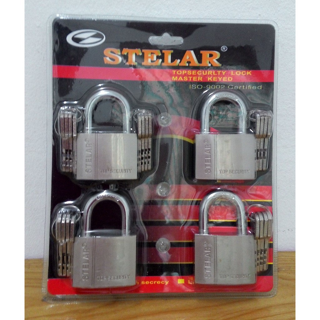 50mm Stelar Key Alikes Pad-Lock, 1 Master Key For 4 Pad-Locks