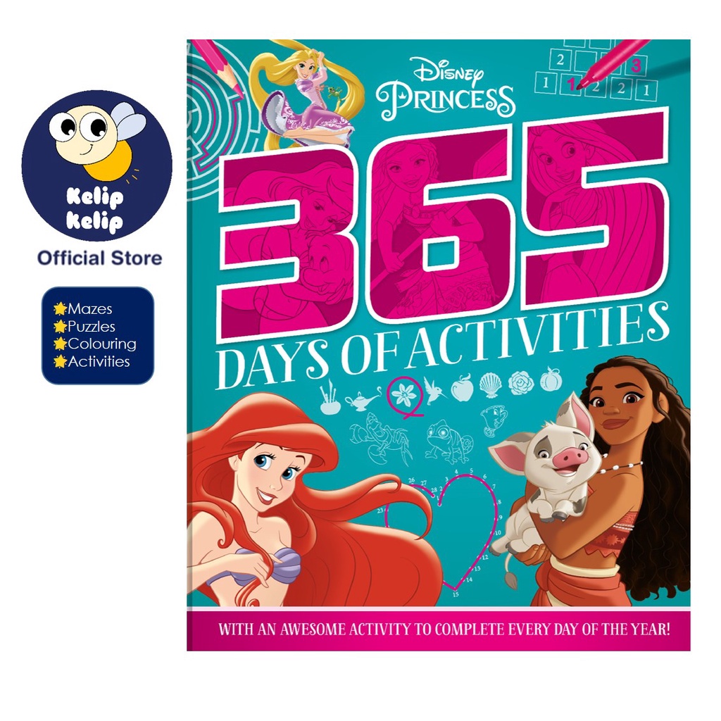 Disney Princess 365 Activities Book For Kids With Puzzles (192 Pages ...