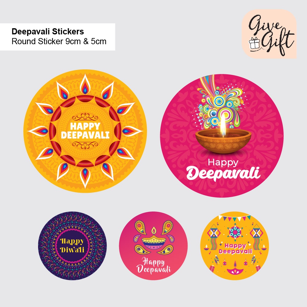 Deepavali / Diwali Stickers for Homemade DIY Jar Box Packaging | Shopee ...