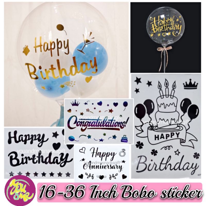 16-36 inch Bobo Balloon Sticker / transparent balloon sticker / READY ...