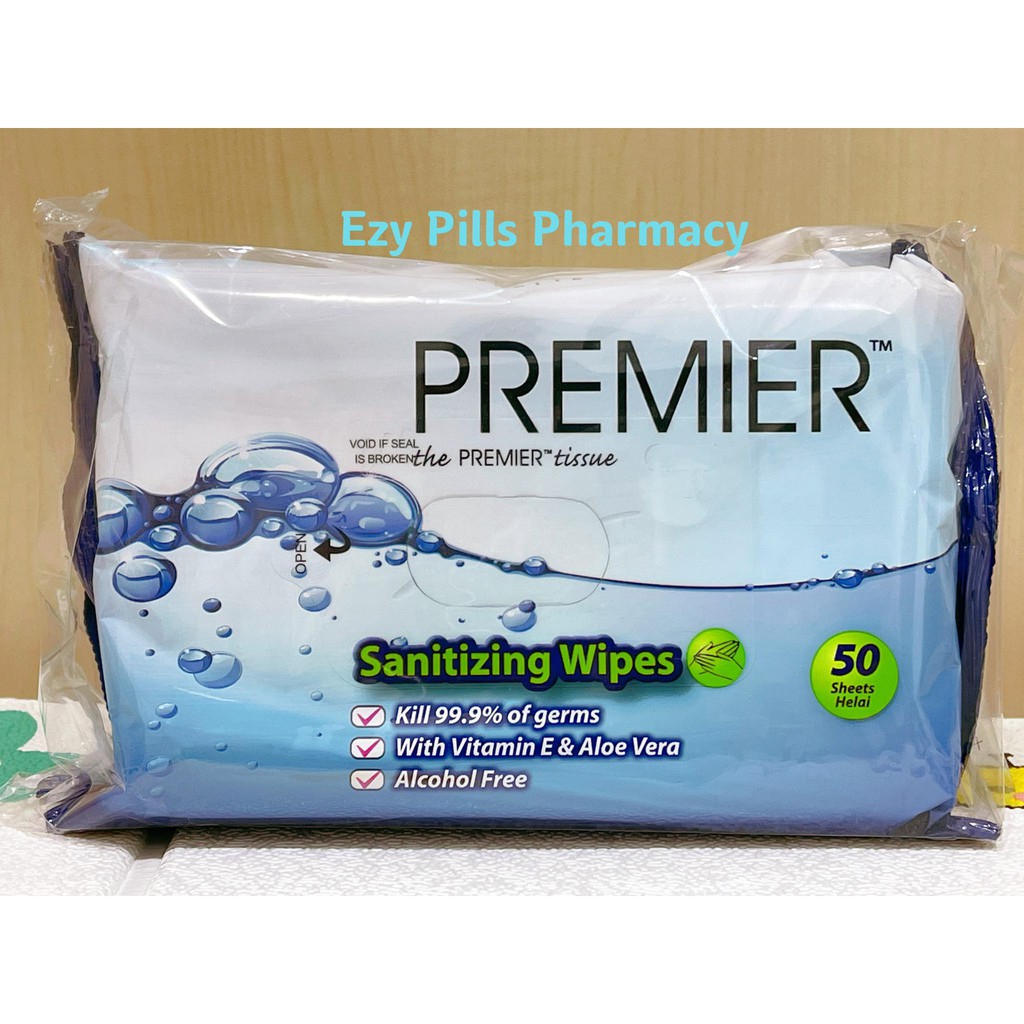 PREMIER Sanitizing Wipes 2x50's | Shopee Malaysia