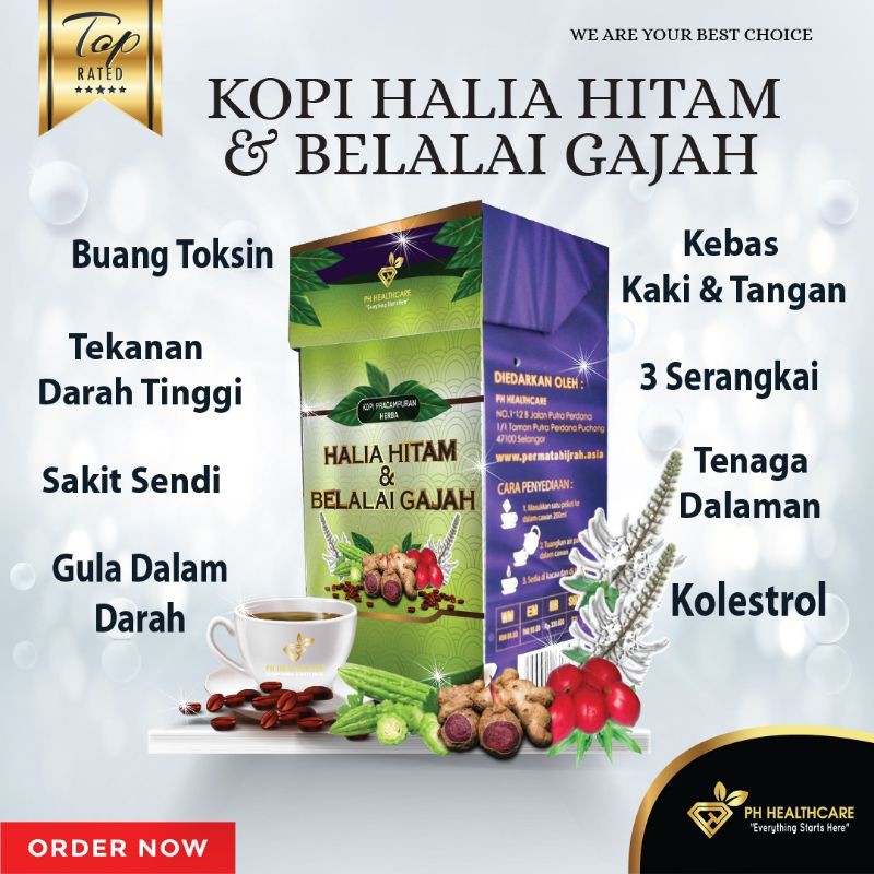 KOPI HALIA HITAM DAN DAUN BELALAI GAJAH | Shopee Malaysia