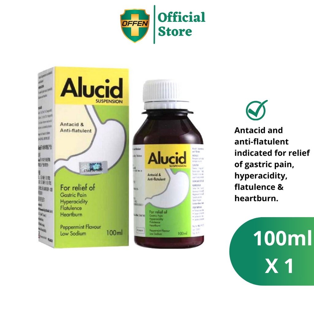 Alucid Suspension 100ml Relief of gastric pain/hyperacidity/flatulence ...