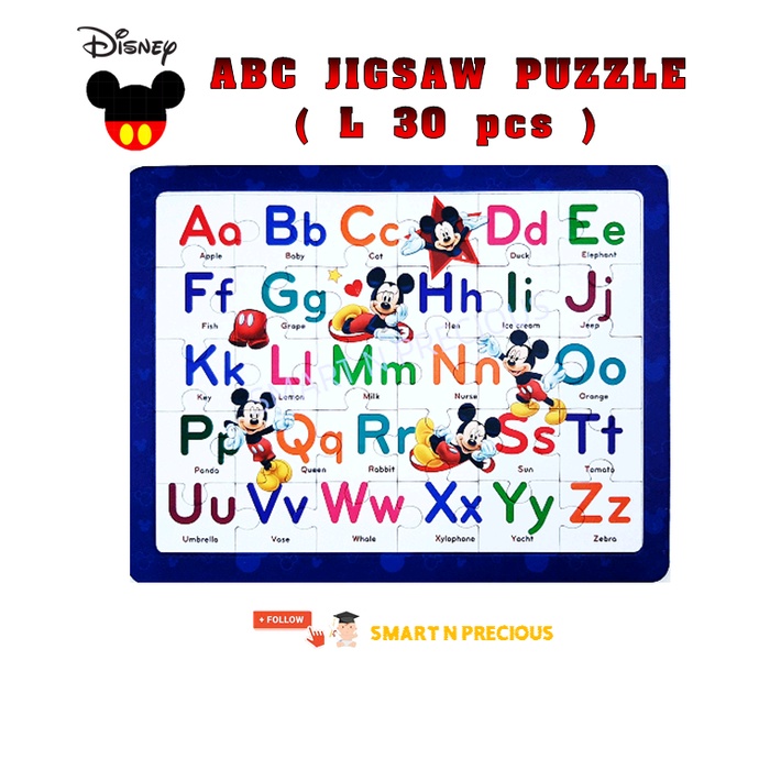 Mickey Mouse and Minnie Mouse ABC Alphabets Jigsaw Puzzle for Kids (L ...