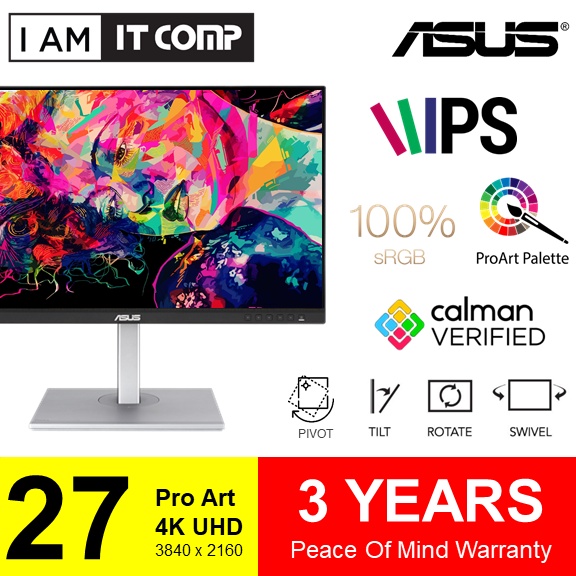 ASUS ProArt 27 Inch PA279CV 4k UHD ( 3840x2160 ), IPS , 60Hz , Low Blue ...