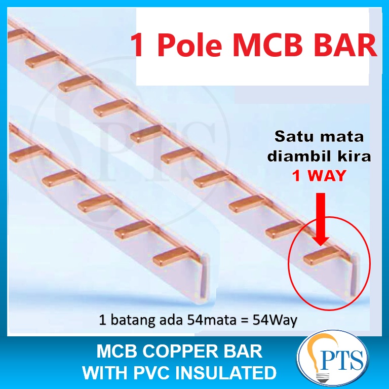 10WAY 1Pole MCB Copper Bus Bar with PVC Insulated | Shopee Malaysia