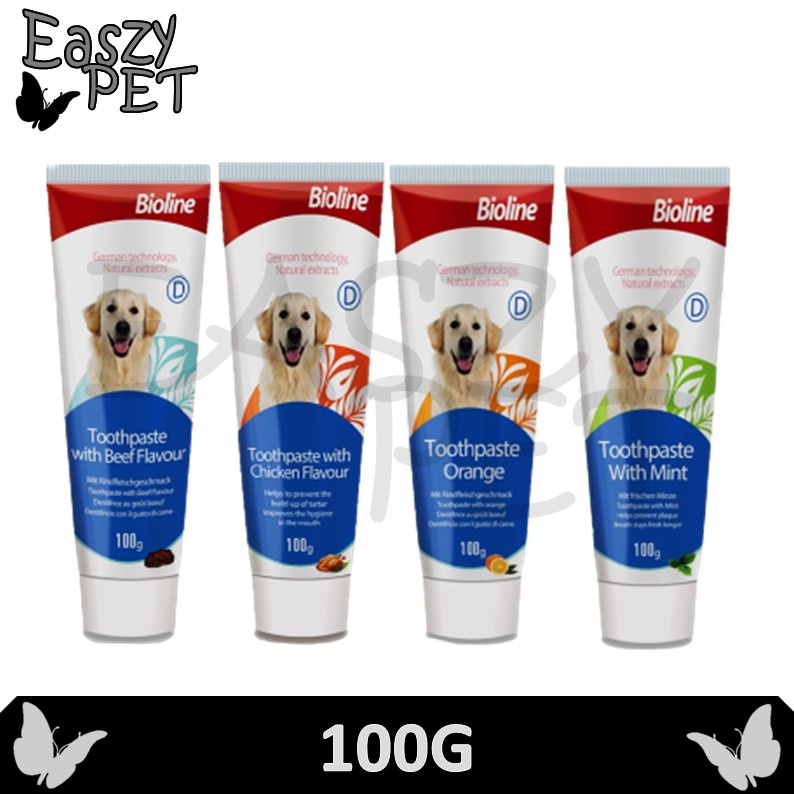 Bioline Toothpaste Dental Care Gel 100g ( Mint , Orange , Beef ,Chicken ...