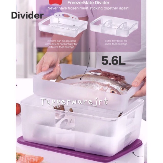Tupperware FreezerMate Freezer Mate Large with Divider 5.6L | Shopee ...
