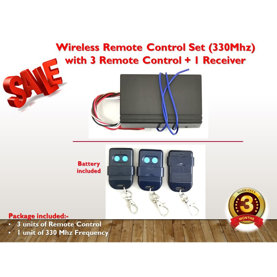 Autogate Wireless Remote Control Switch 330Mhz Remote Control Set (1 ...