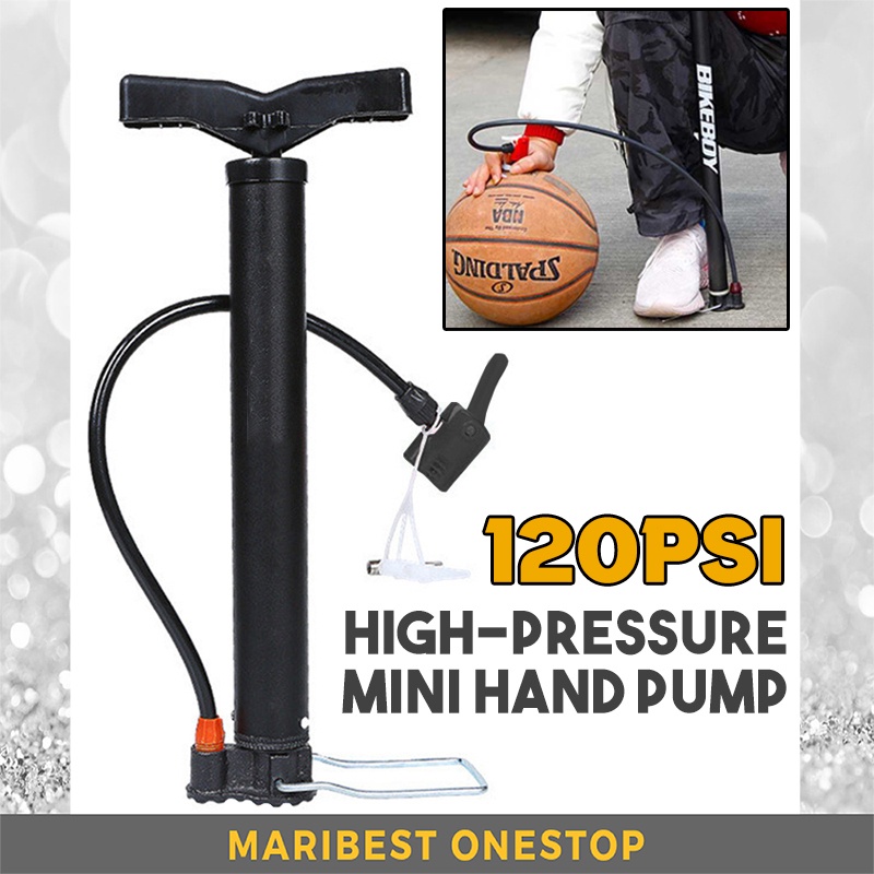 RANDOM COLOR 120PSI HIGH PRESSURE MINI HAND PUMP PORTABLE BICYCLE TYRE ...