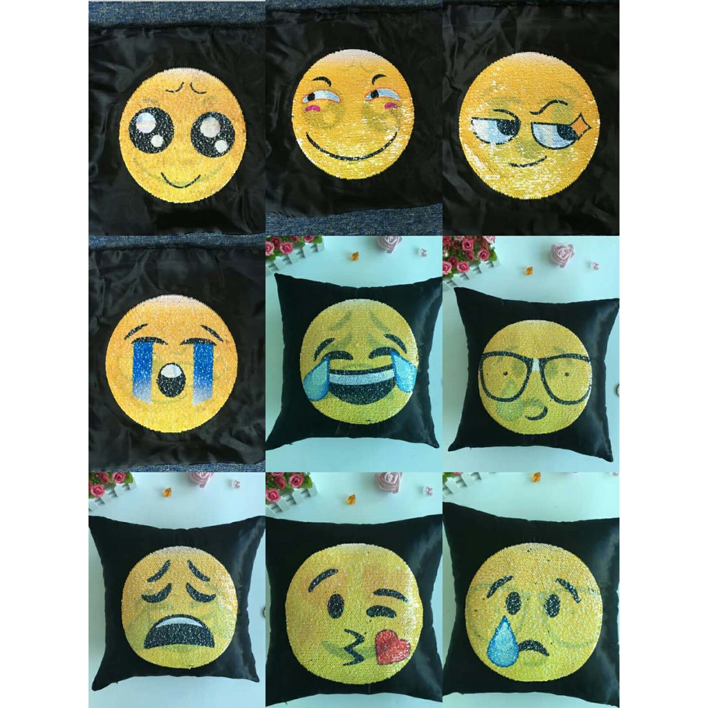 Emoji changeable face cushion cover emoticon emoji pilocase | Shopee ...