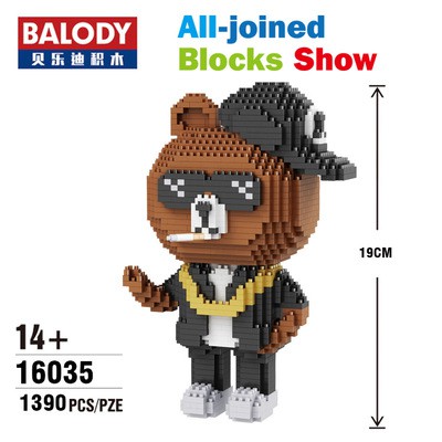 Balody Line Friends Brown Bear Mini Blocks Nano Blocks Lego | Shopee ...