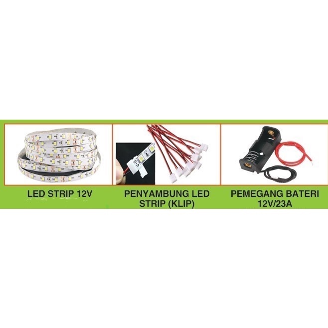 LED STRIP 12V (PANJANG 15 CM) PENYAMBUNG LED STRIP(KLIP) PEMEGANG ...