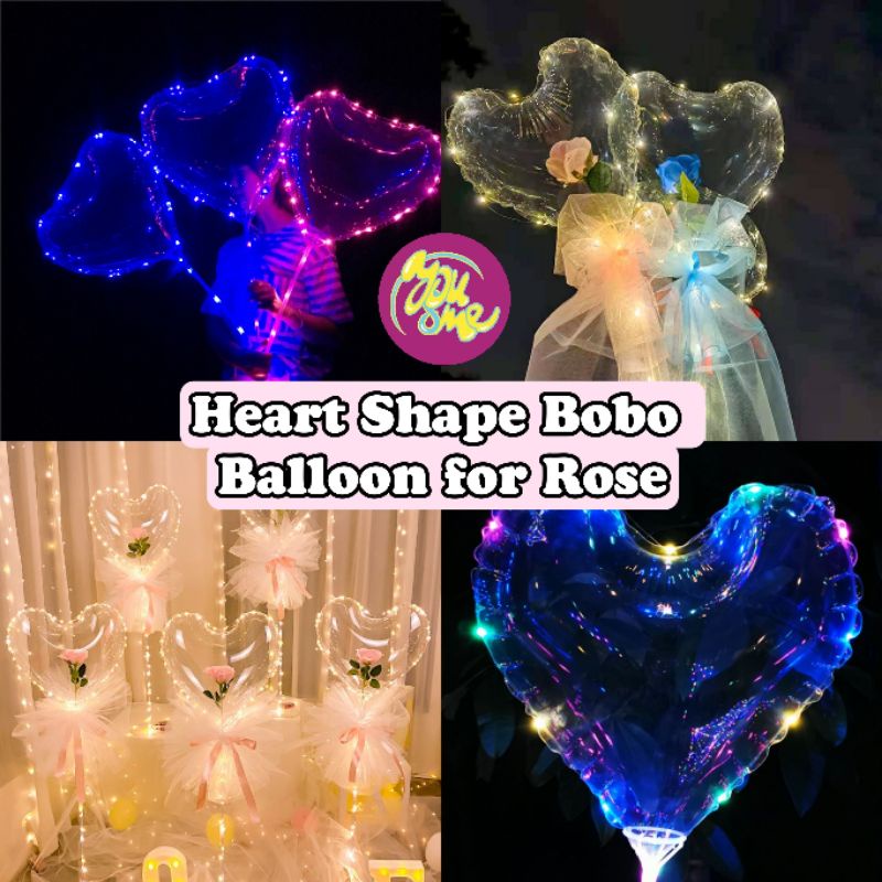 Heart Shape Bobo balloon 18inch For Rose /Heart Shape Transparent ...