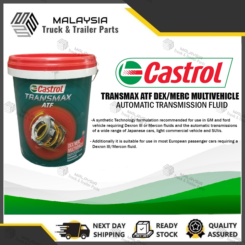CASTROL TRANSMAX ATF DEX/MERC MULTIVEHICLE TRANSMISSION FLUID 18L 18 ...