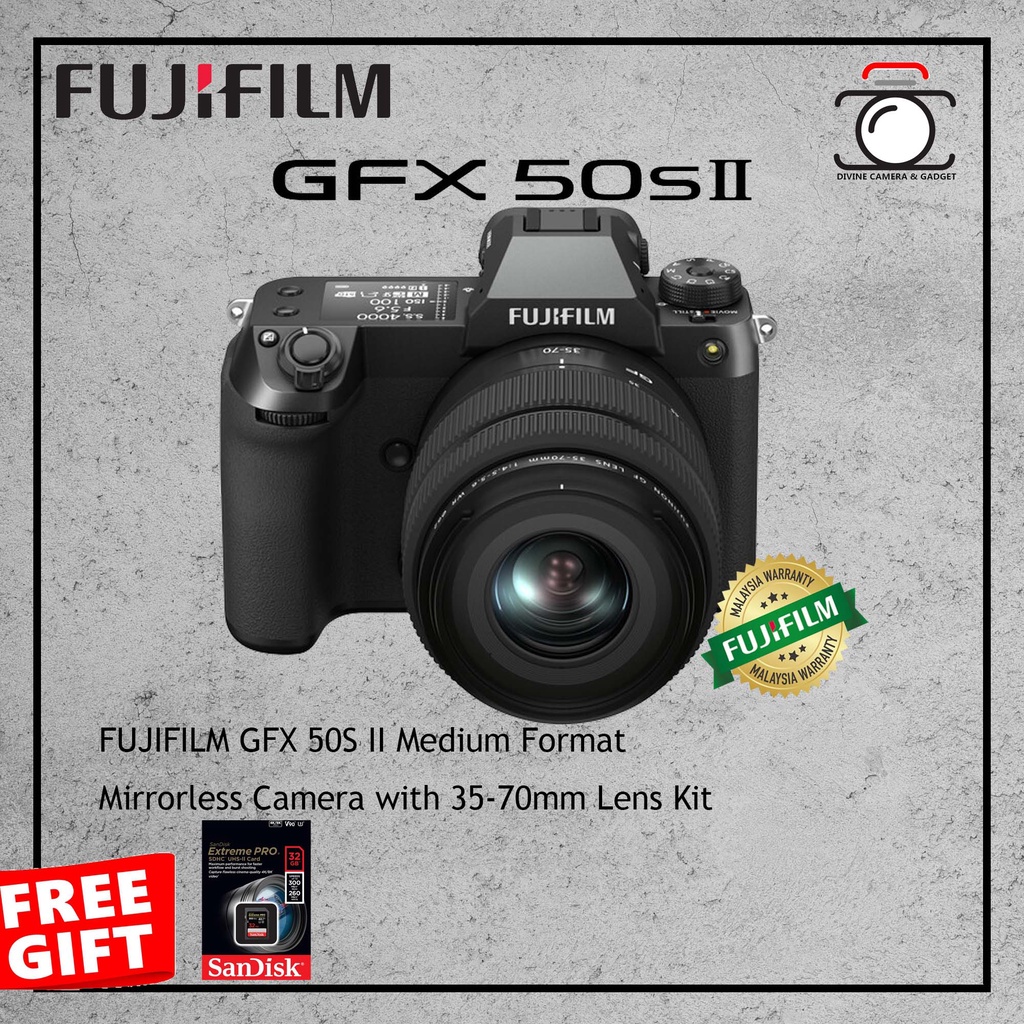 FUJIFILM GFX 50S II Medium Format Mirrorless Camera with 35-70mm Lens Kit | Shopee Malaysia