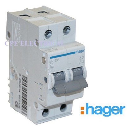 HAGER MY 6A 10A 16A 20A 32A 40A 2 Pole MCB 4.5KA WITH SIRIM APPROVE | Shopee Malaysia