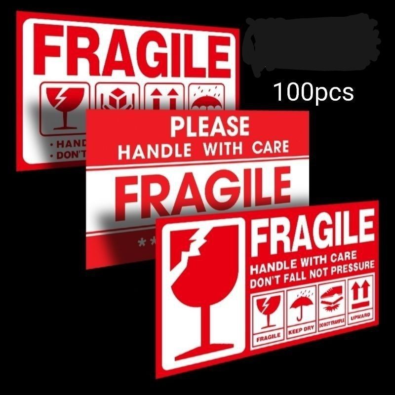 100pcs Warning Label FRAGILE Sticker Fragile Label suits for DHL ...