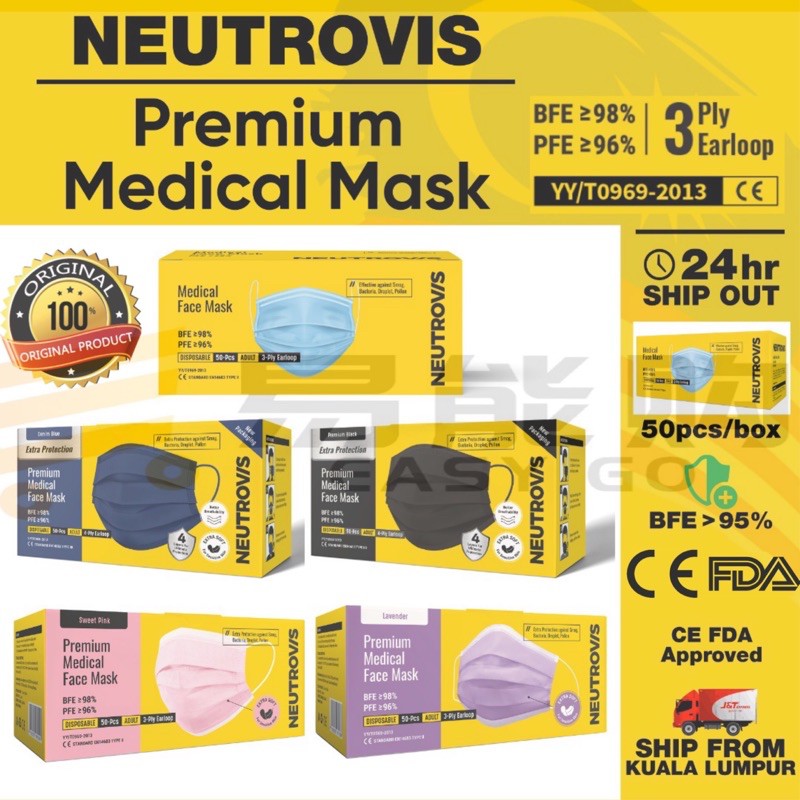 NEUTROVIS MEDICAL Premium MASK 3Ply Premium Medical Face Mask by ...